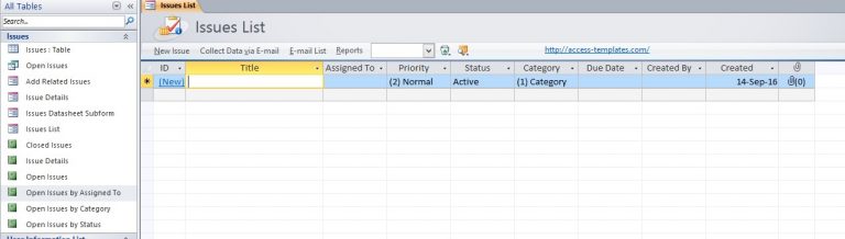 Access Issues Tracking Templates for MS Access 2013 and 2016 | Access ...