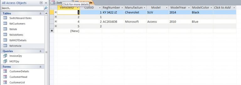 Vehicle Management System for Ms Access Database | Access Database and ...