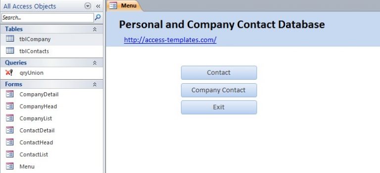 Contact Database Management Software for Ms Access Templates | Access ...