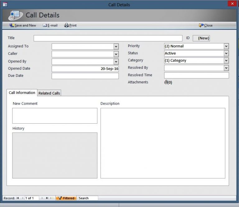 Call Tracking and Monitoring Access Database Template | Access Database ...