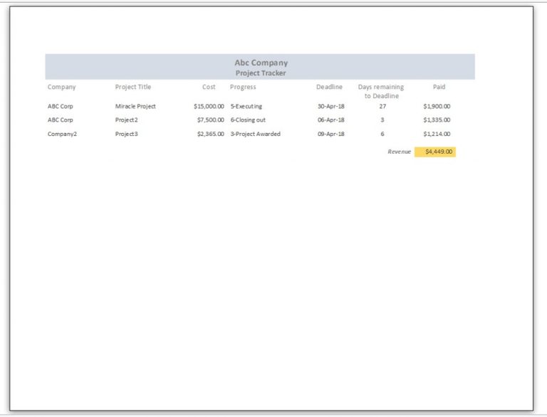 Simple Project Management Tool with Time Tracker Access Database ...